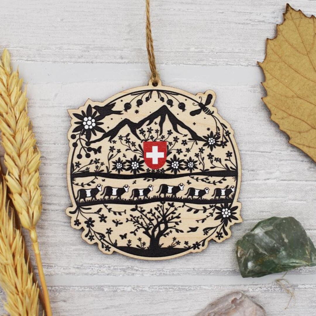 Swiss Papercut Wooden Decoration - Etsy