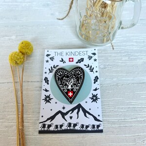 Swiss Papercut Heart Wooden Pin Badge - Etsy