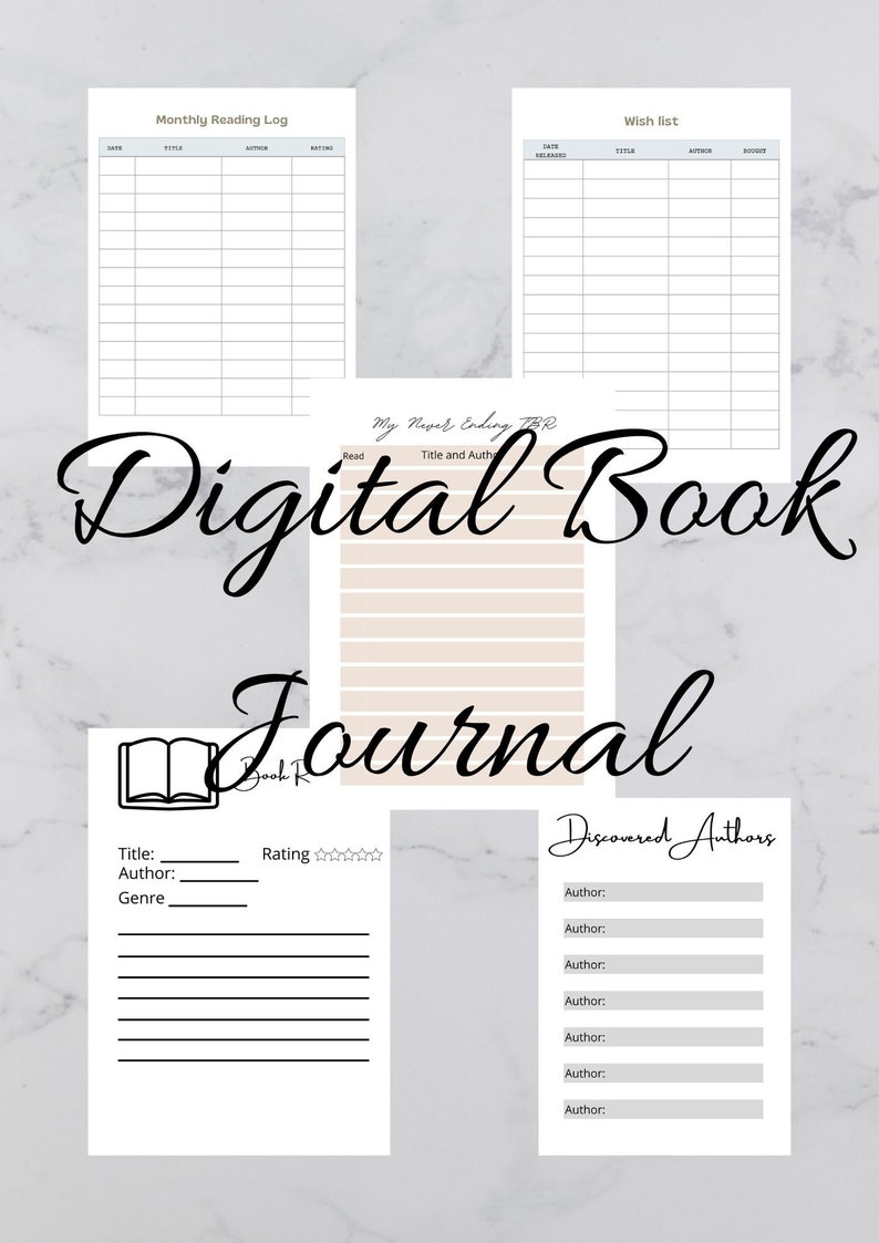 Printable Book Journal - Etsy