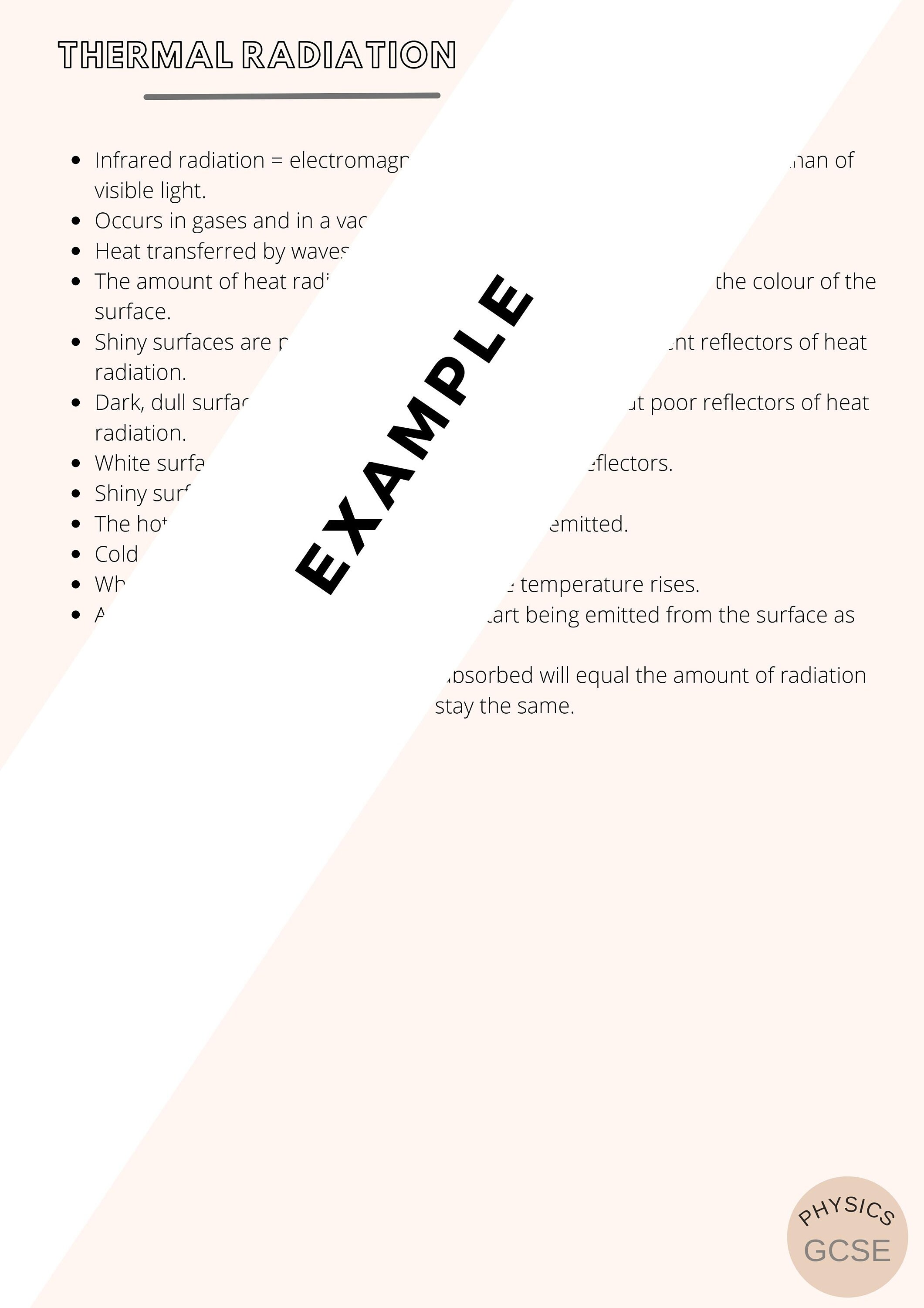 Conduction, Convection and Radiation Notes, GCSE Physics Revision - Etsy
