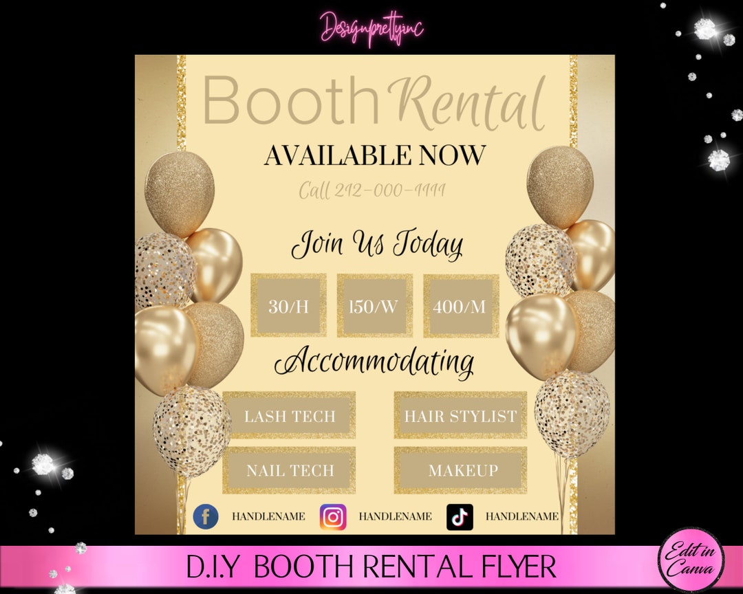 Booth Rental Flyer Salon Flyer Studio Flyer Appointment - Etsy
