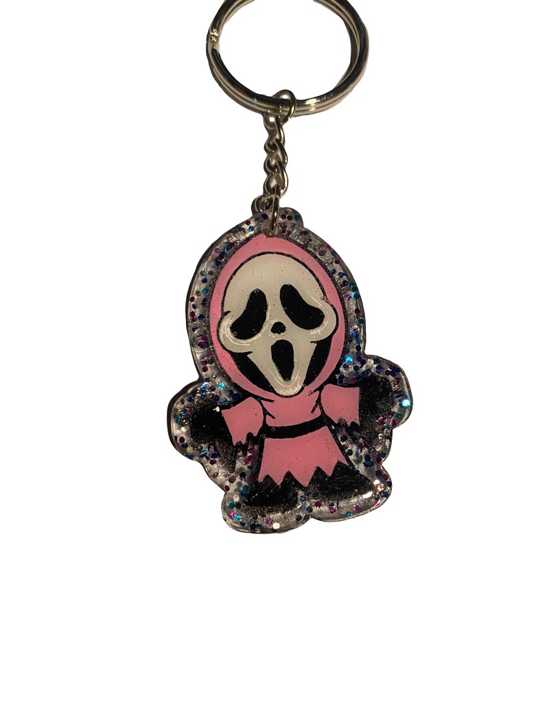 Horror Movie Icon Scream Ghostface Inspired Handmade Resin Keychain ...