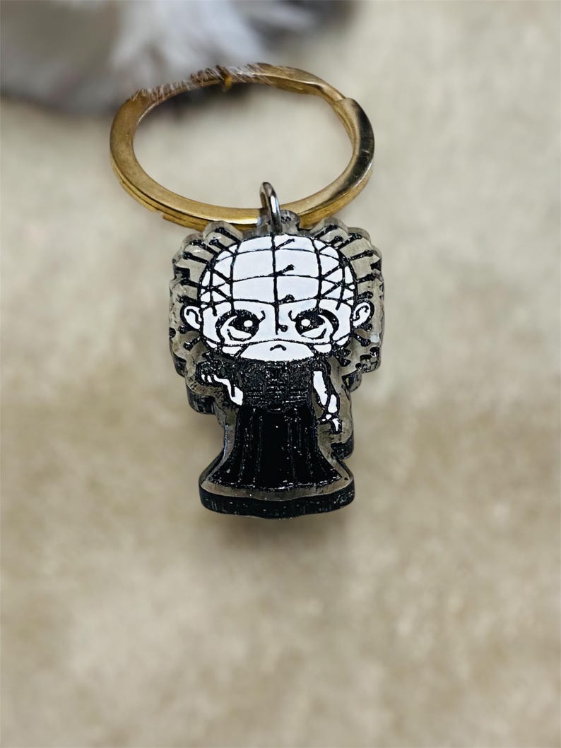 Horror Movie Icon Mini Hellraiser Pinhead Inspired Keychain, Key Ring ...