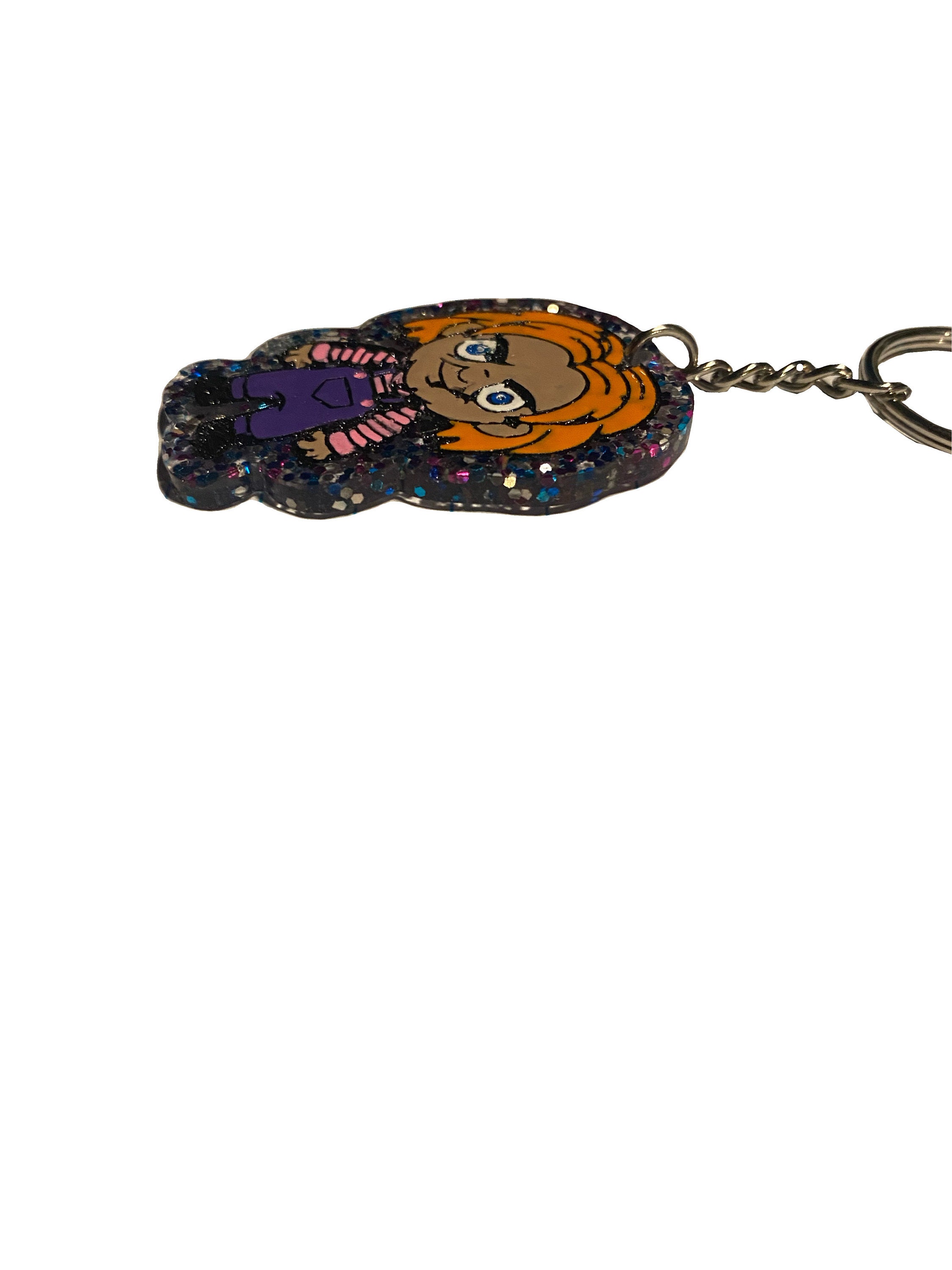 Childs Play Chucky Inspired Handmade Resin Keychain, Key Ring, Scary ...