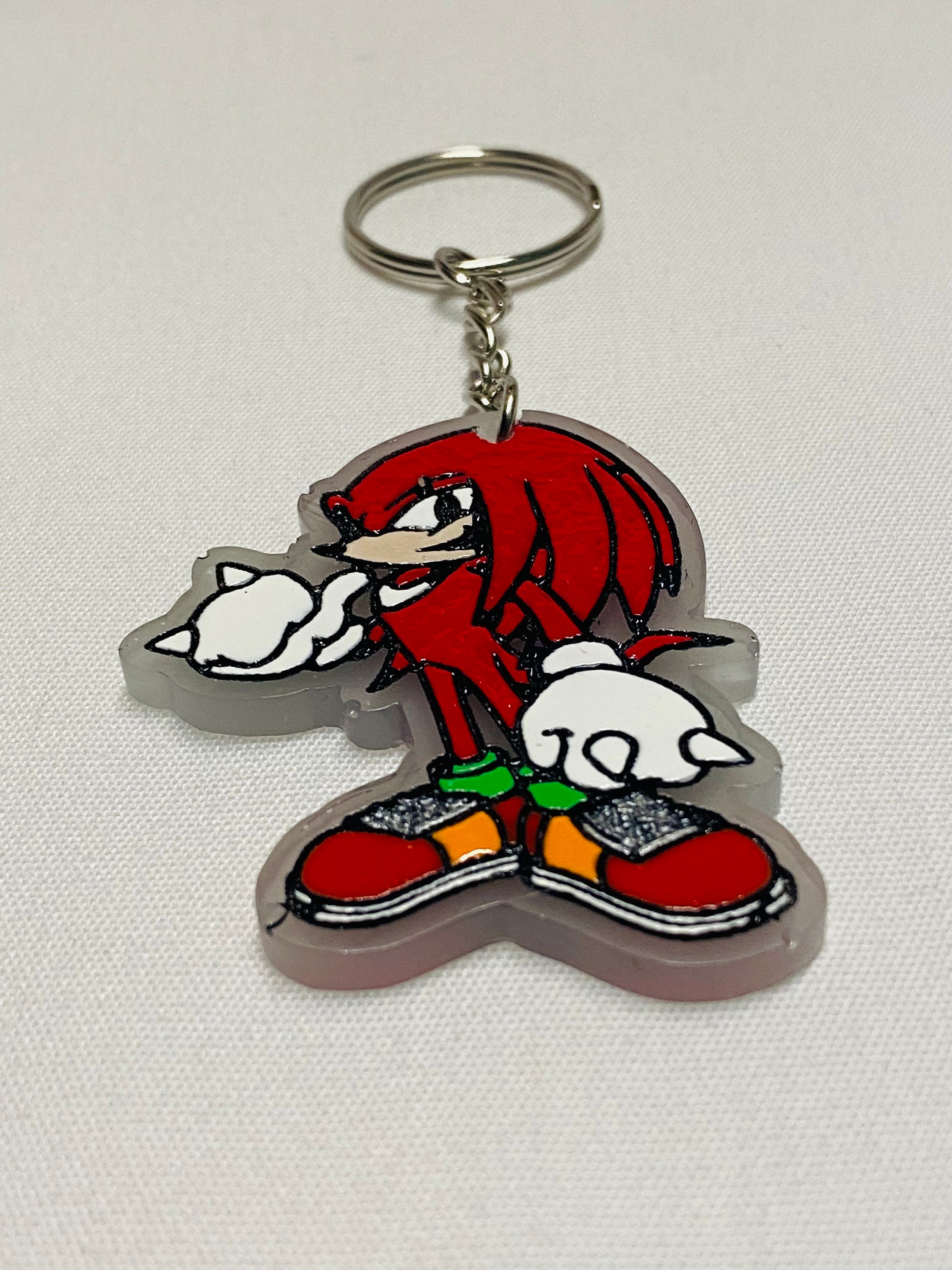 Sonic the Hedgehog Knuckles Inspired Hand Painted Resin Keychain ...