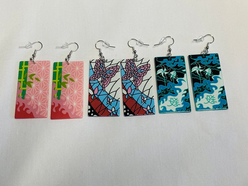 Demon Slayer Earrings, Anime Cosplay Props Hanafuda Acrylic Drop ...