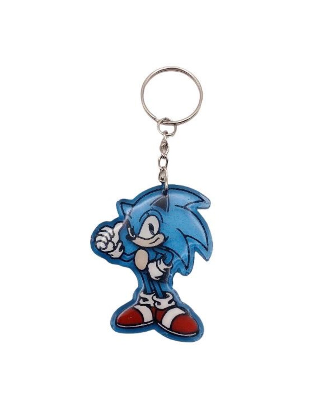 Sonic the Hedgehog Inspired Hand Painted Resin Keychain, Keyring ...