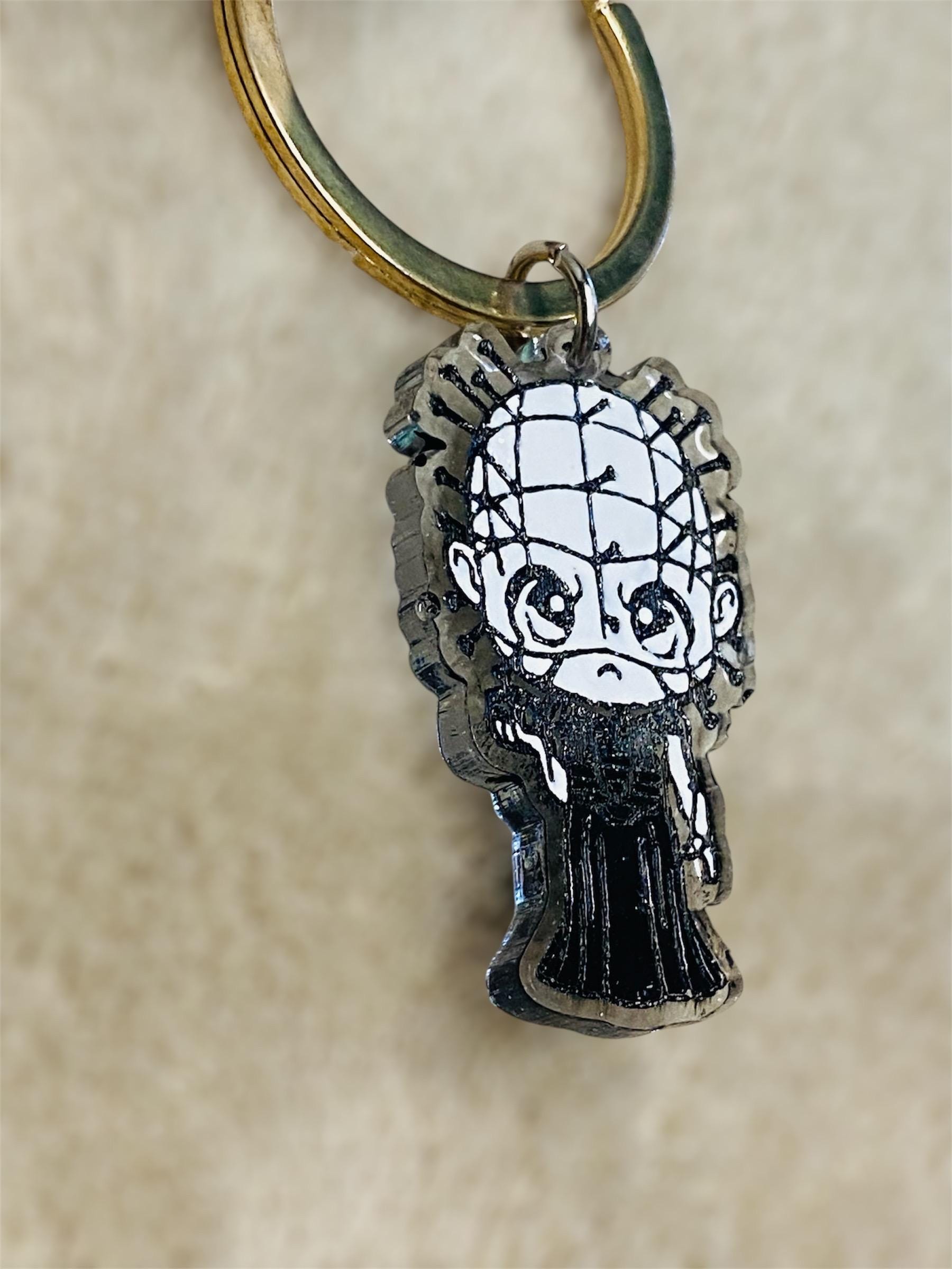Horror Movie Icon Mini Hellraiser Pinhead Inspired Keychain, Key Ring ...