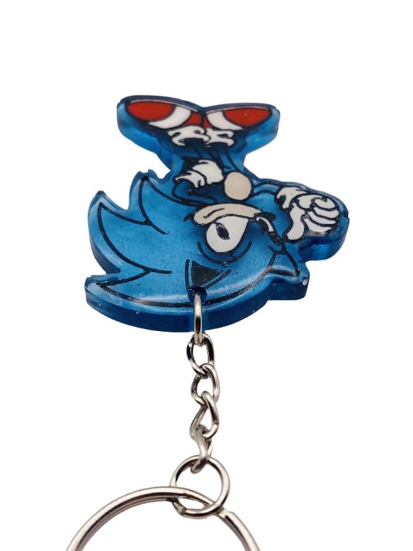 Sonic the Hedgehog Inspired Hand Painted Resin Keychain, Keyring ...