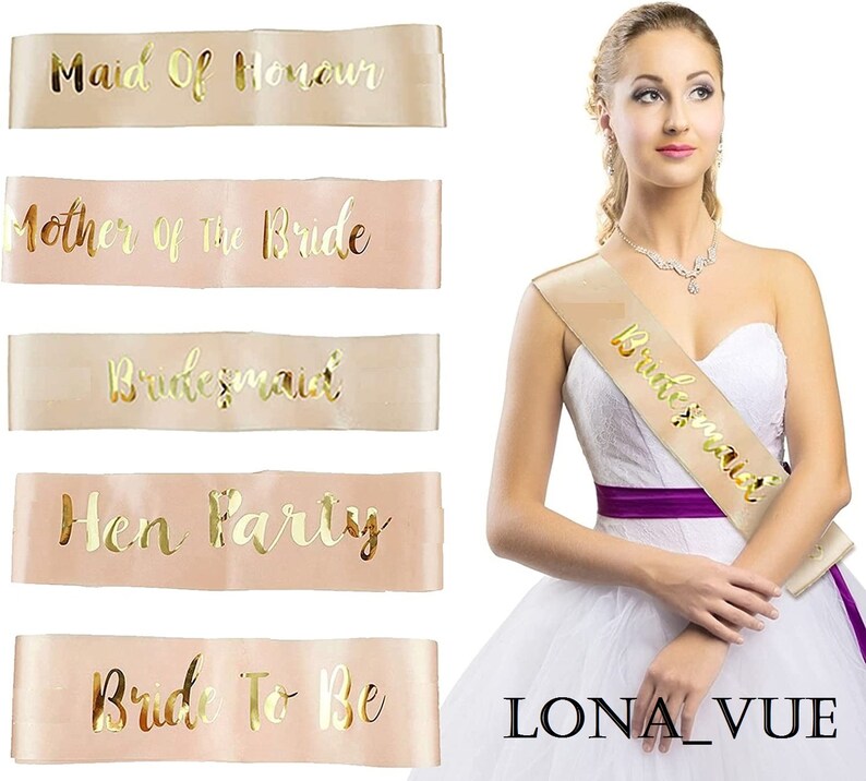 Hen Party Sashes Team Bride Ribbon Sash Bridal Party Sash Hen Party ...
