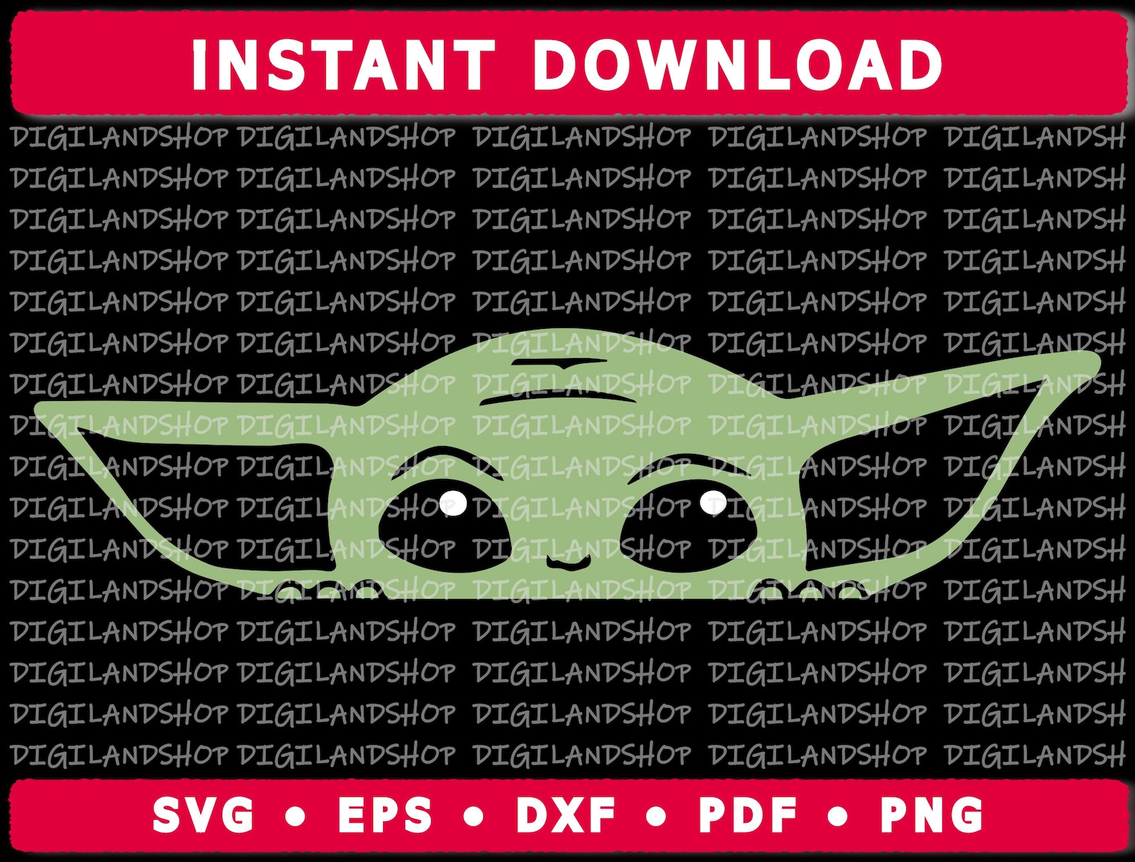 Baby Yoda Peeking Grogu SVG Outline Cricut Cut Files | Digital Vector ...