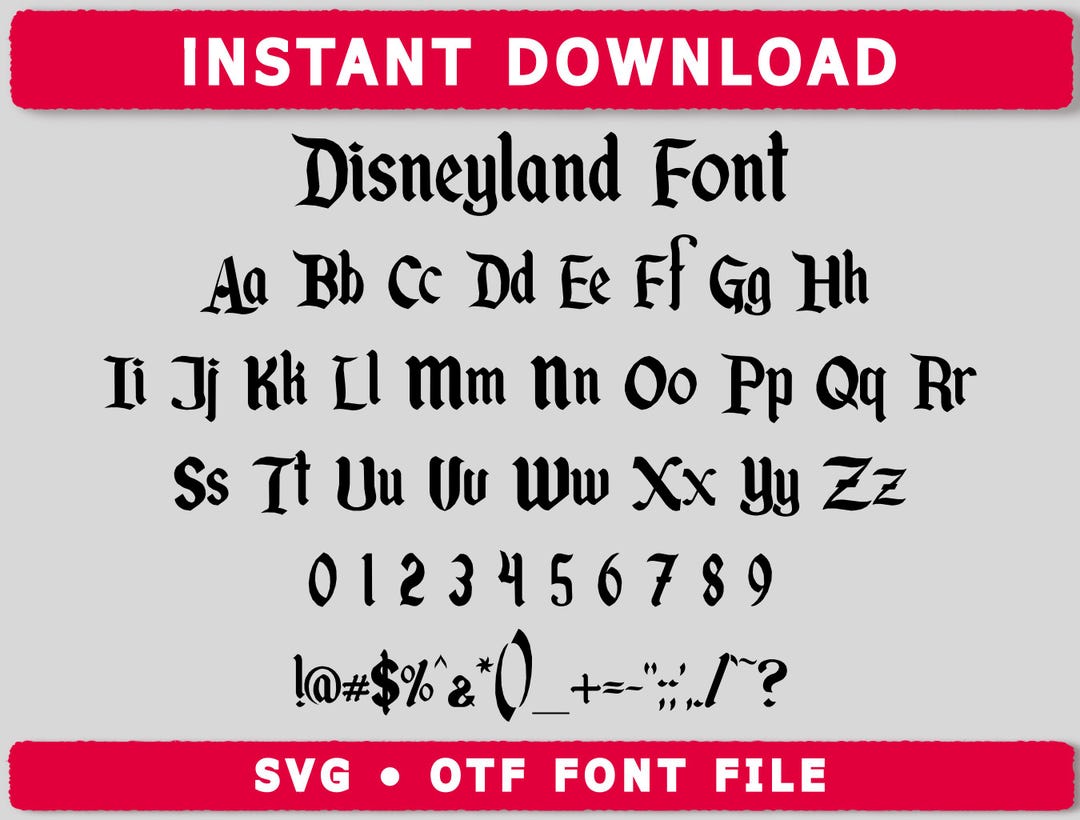 Disneyland Font: OTF, SVG, Cricut Cut Files (digital Download) - Etsy