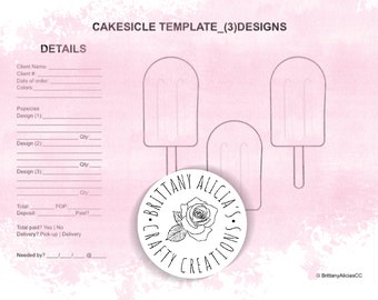 Cakesicle Template - Etsy