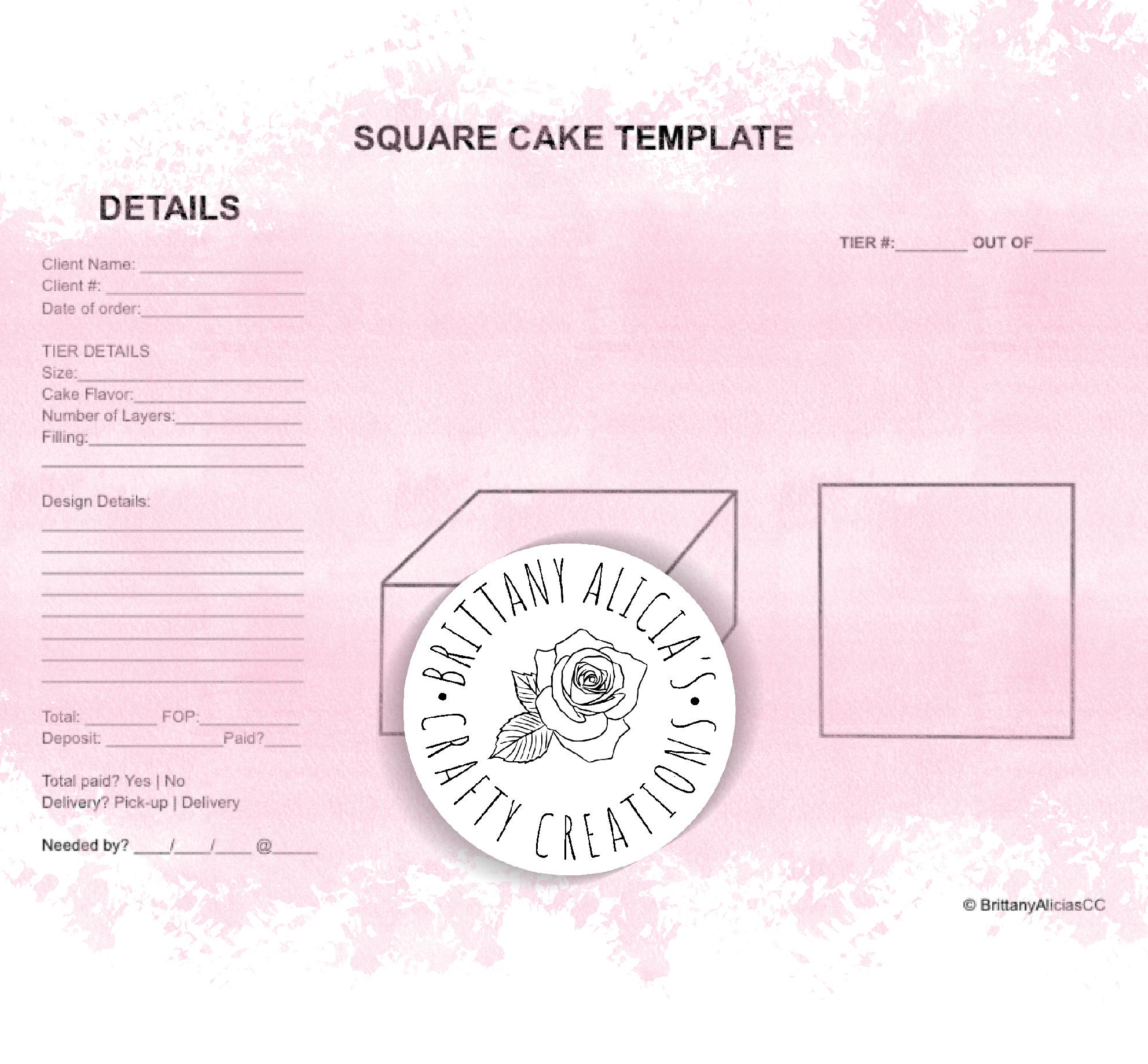 Blank Square Cake
