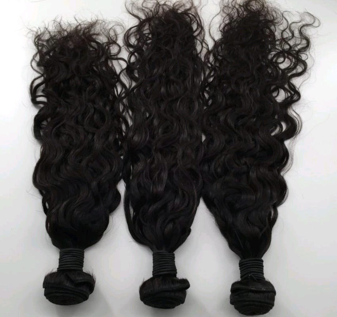 12AA Grade Raw Peruvian Virgin Human Hair Water Wave Bundles Thick From ...