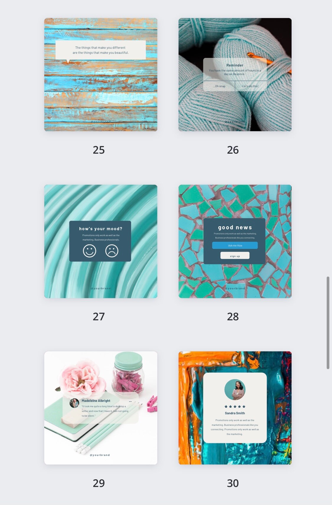 Teal Social Media - Notifications and Reminders 50-pack - Customizable ...