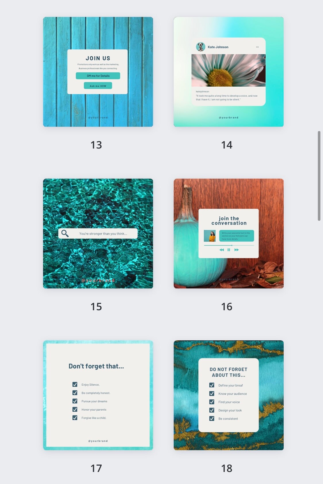 Teal Social Media - Notifications and Reminders 50-pack - Customizable ...