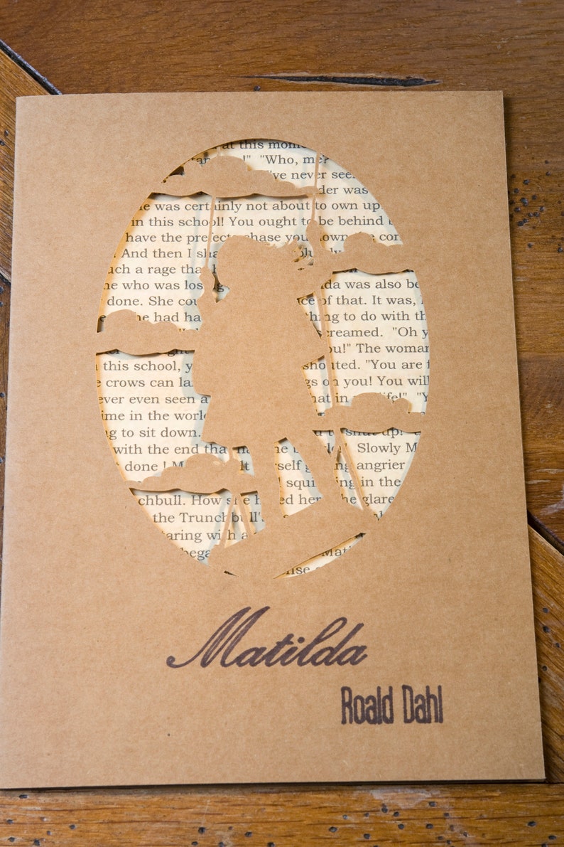 Matilda Papercut Card. Roald Dahl. From the Classic Book. Handmade From ...