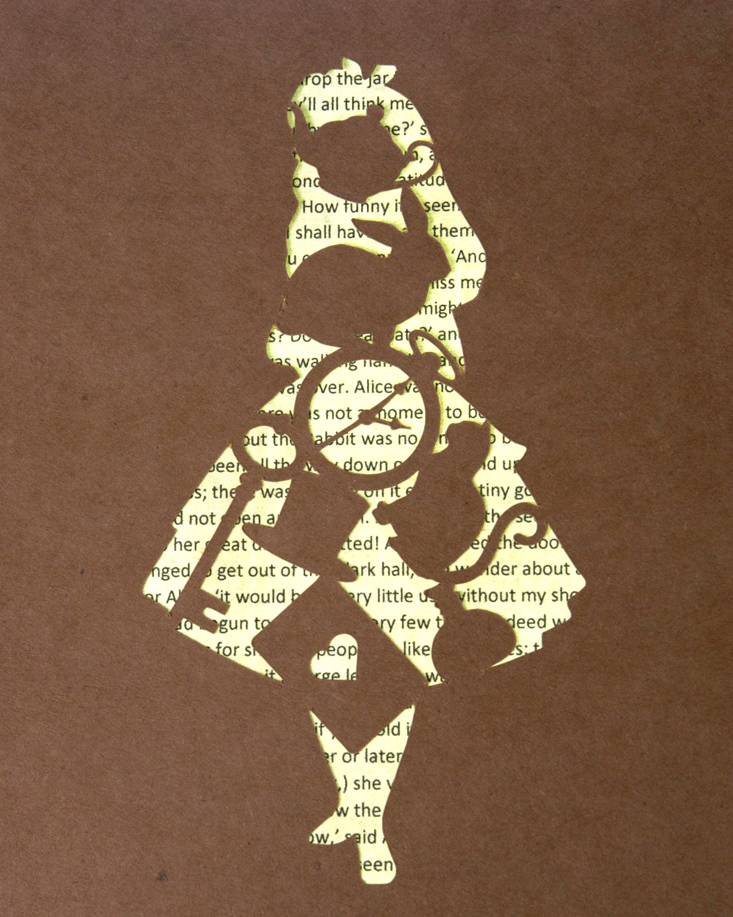 Alice in Wonderland Papercut Keepsake Card: Handmade From Recycled Card ...