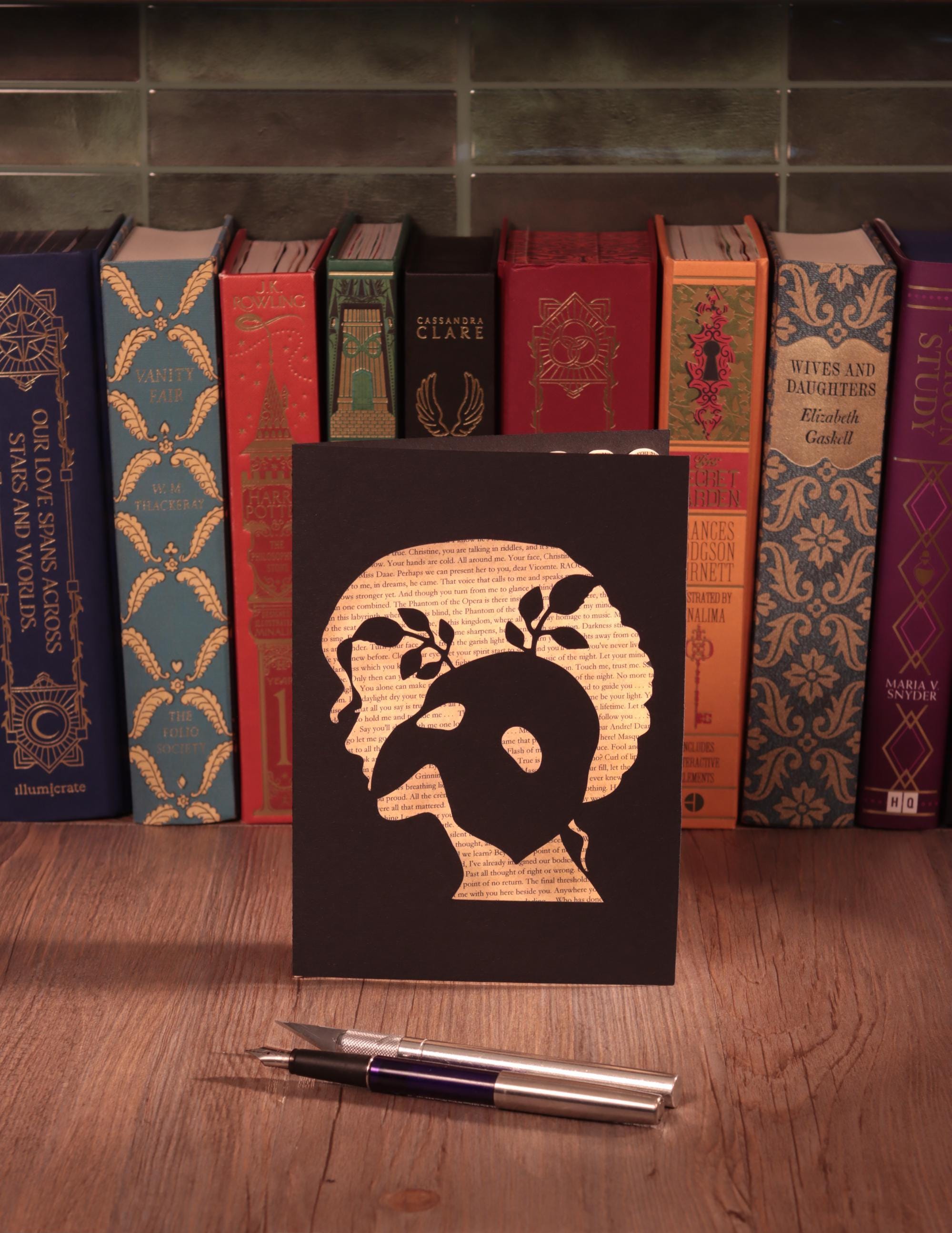Phantom of the Opera Papercut Card: Gaston Leroux. Handmade Keepsake ...