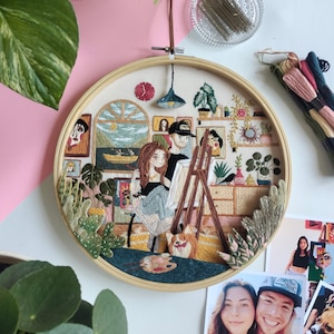 Custom Embroidery Portrait From Photo, Personalized Gift for Her ...