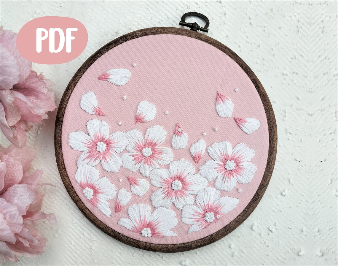 Cherry Blossom Flower Sakura PDF Pattern With Video Tutorials - Etsy
