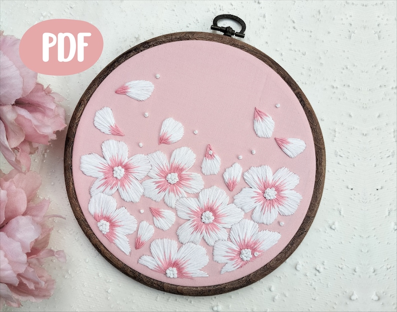 Cherry Blossom Flower Sakura PDF Pattern With Video Tutorials - Etsy