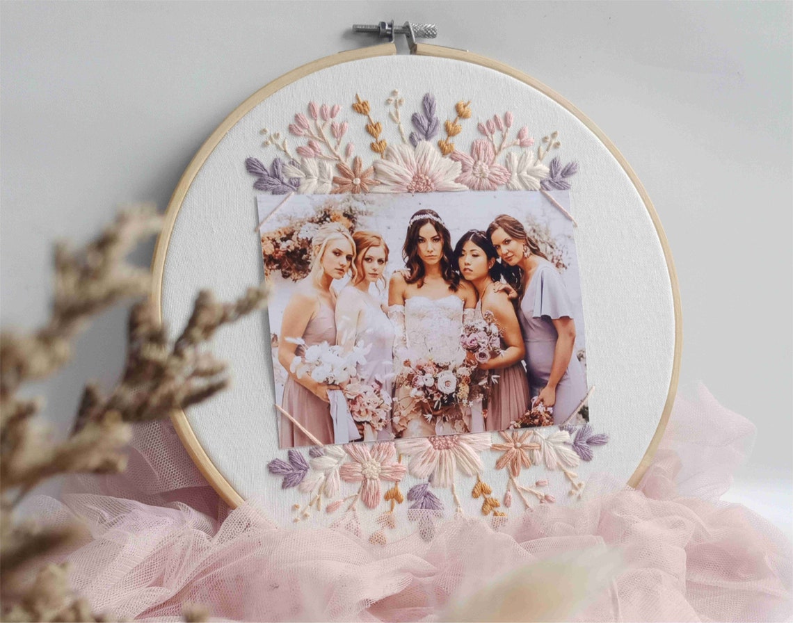 Custom Hand Embroidery Photo Frame - Etsy