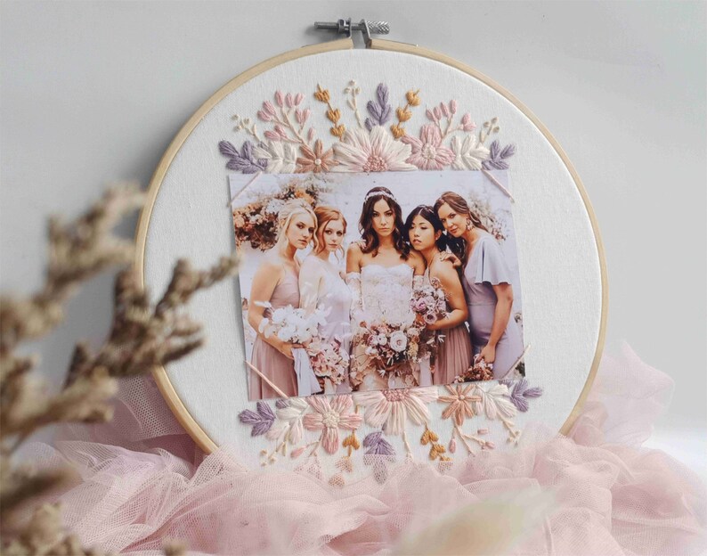 Custom Hand Embroidery Photo Frame - Etsy