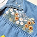 Floral Embroidery Pattern: Sunflower & Daisy Jeans Jacket (PDF Pattern ...