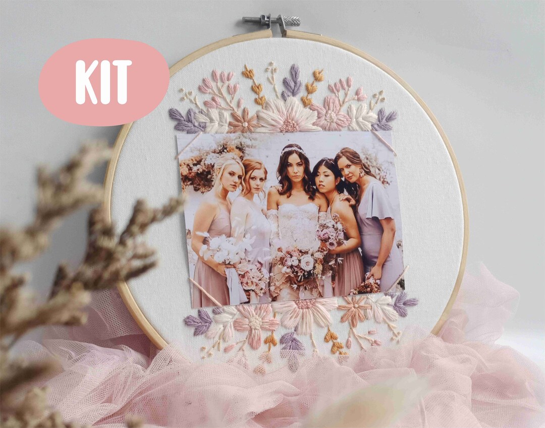 Embroidery KIT Flower Frame for Beginner, Modern, Funny, + Video ...