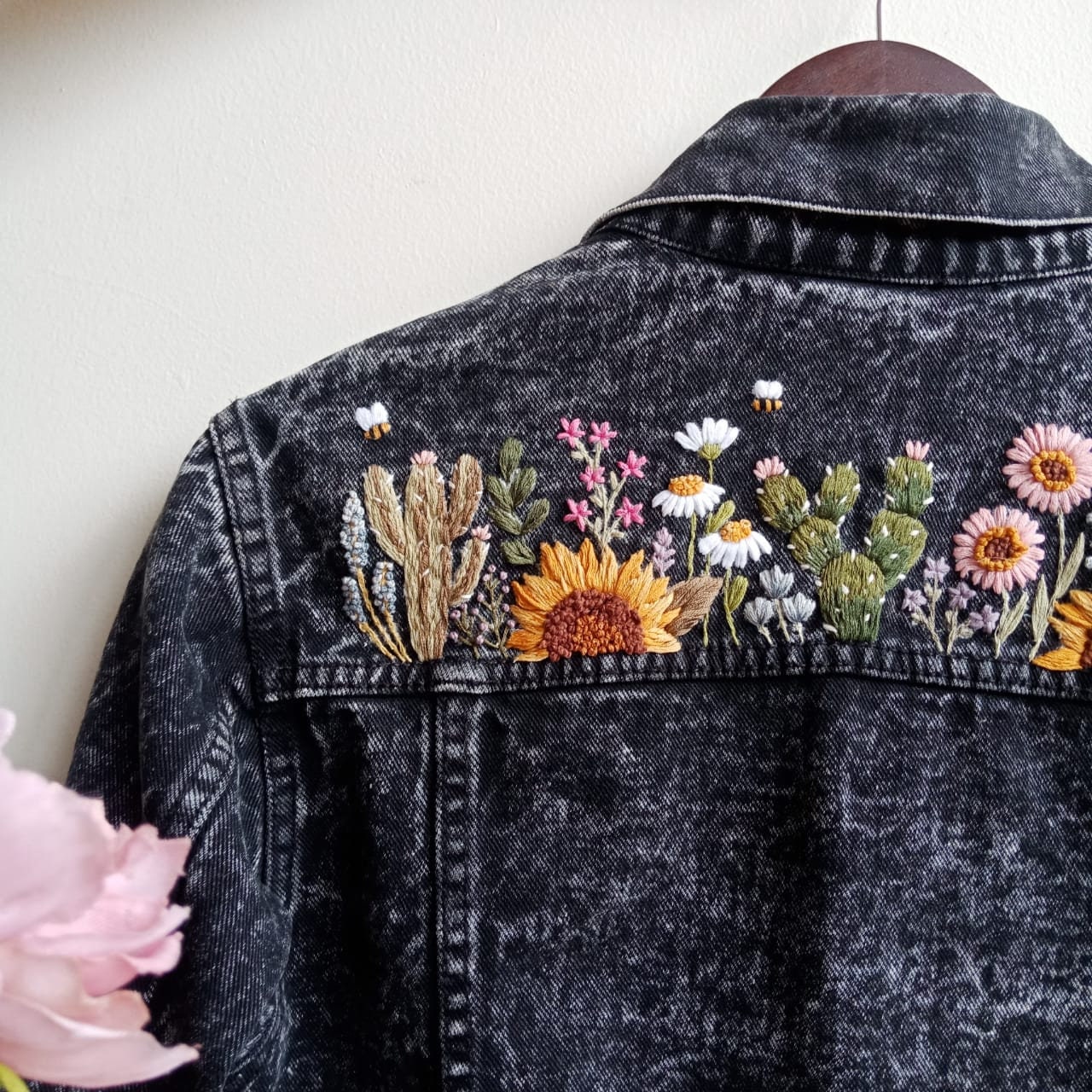 Floral Embroidery Pattern for Jeans Jacket PDF Pattern - Etsy