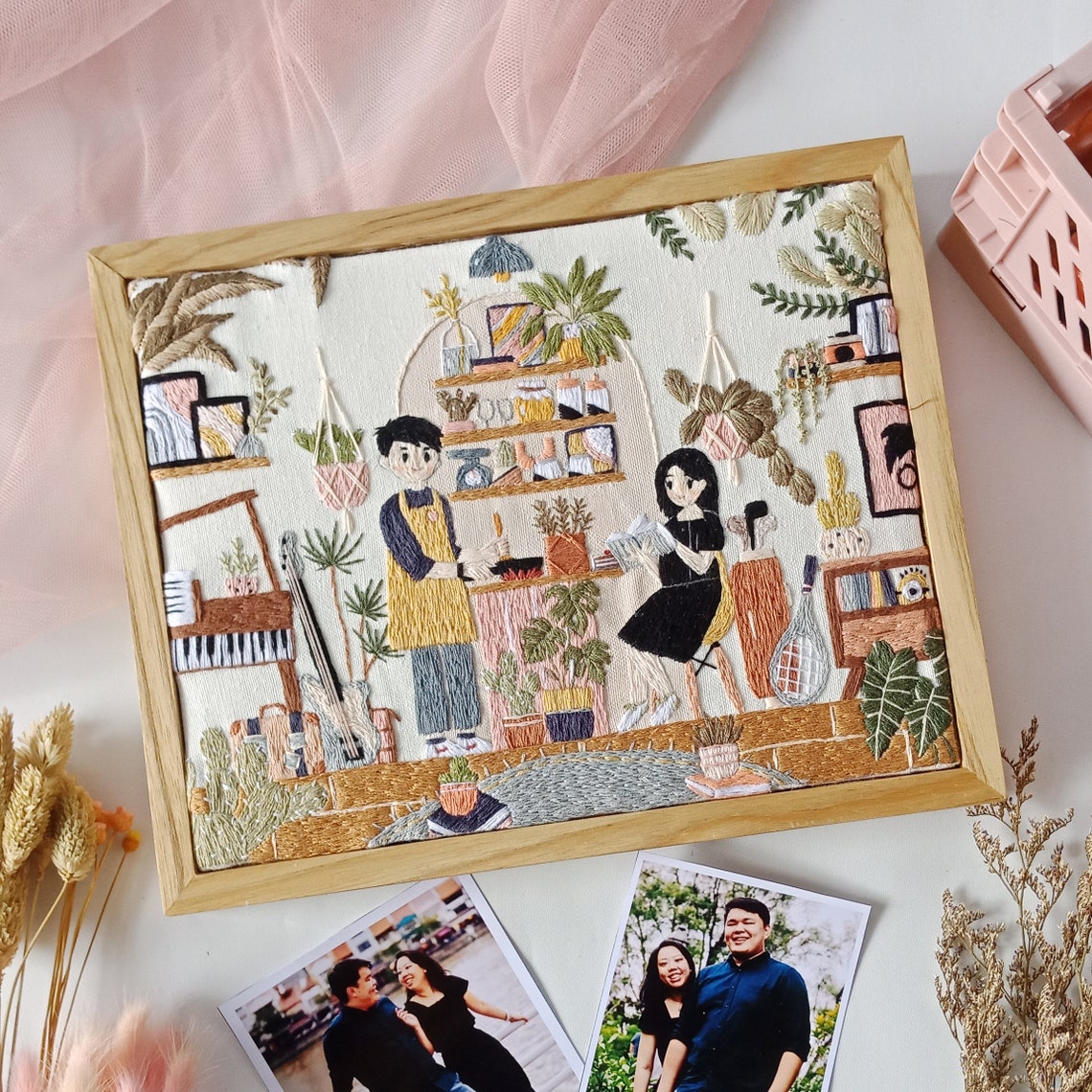 Custom Hand Embroidery Portrait Personalized Gift for Her | Etsy