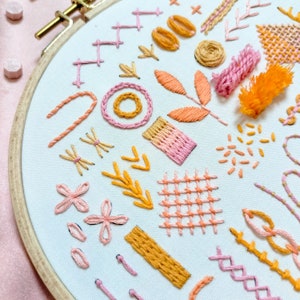 Beginner Embroidery PDF Pattern, Basic Stitches Tutorial, 35 ...