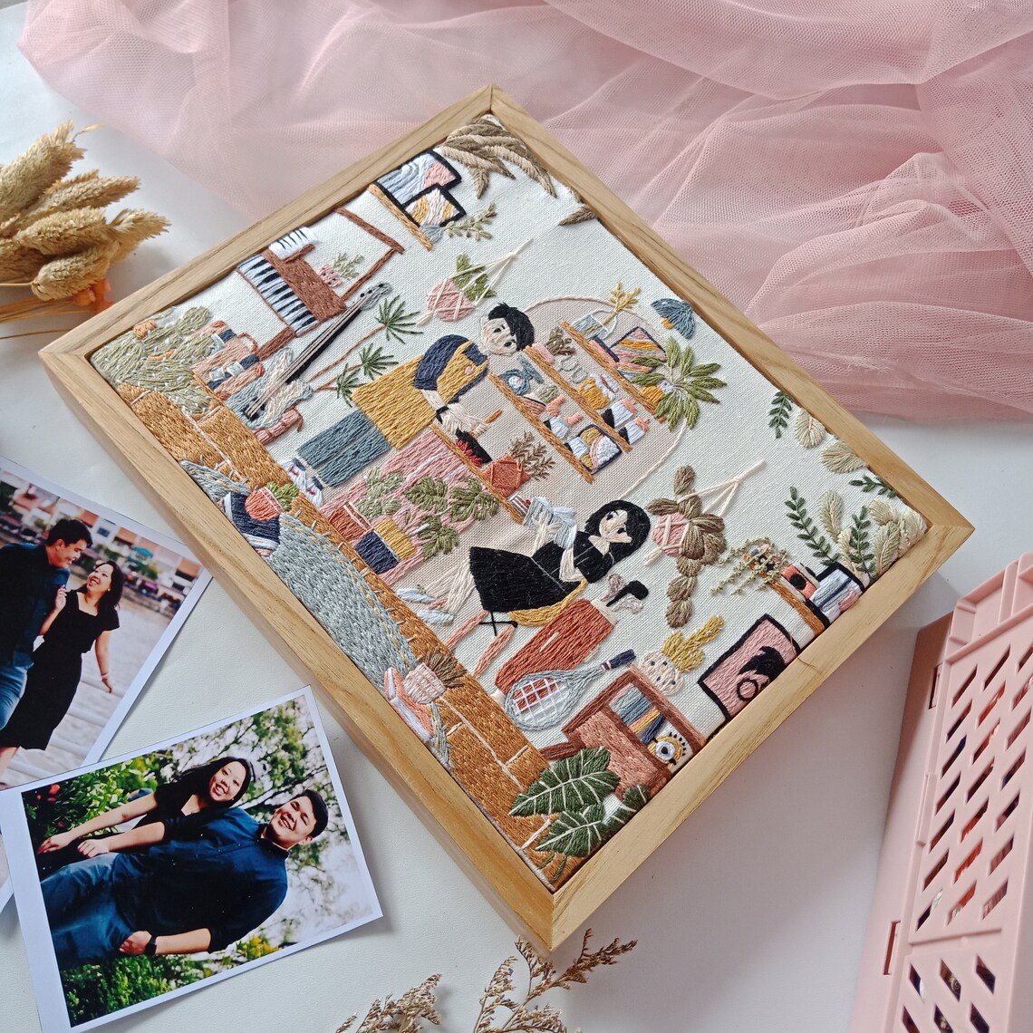 Custom Hand Embroidery Portrait Personalized Gift for Her | Etsy