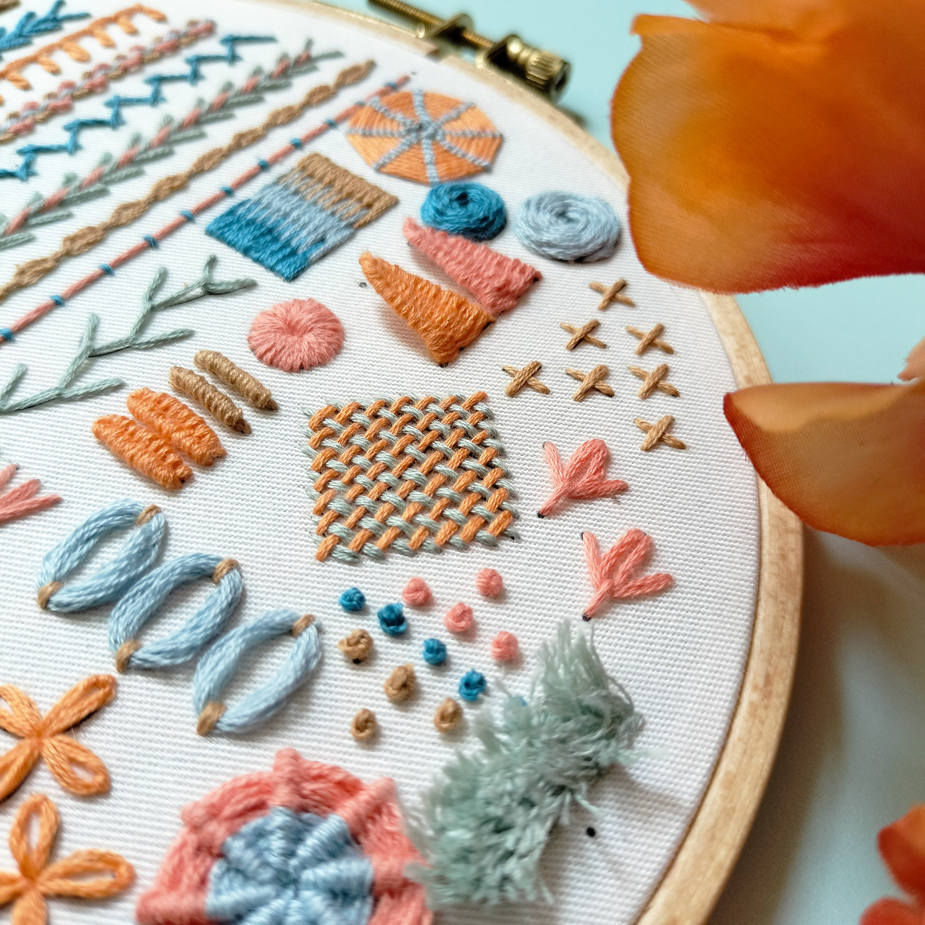 Beginner & Intermediate Embroidery PDF Pattern, Basic Stitches Tutorial, 40+ Dictionary Stitch ...