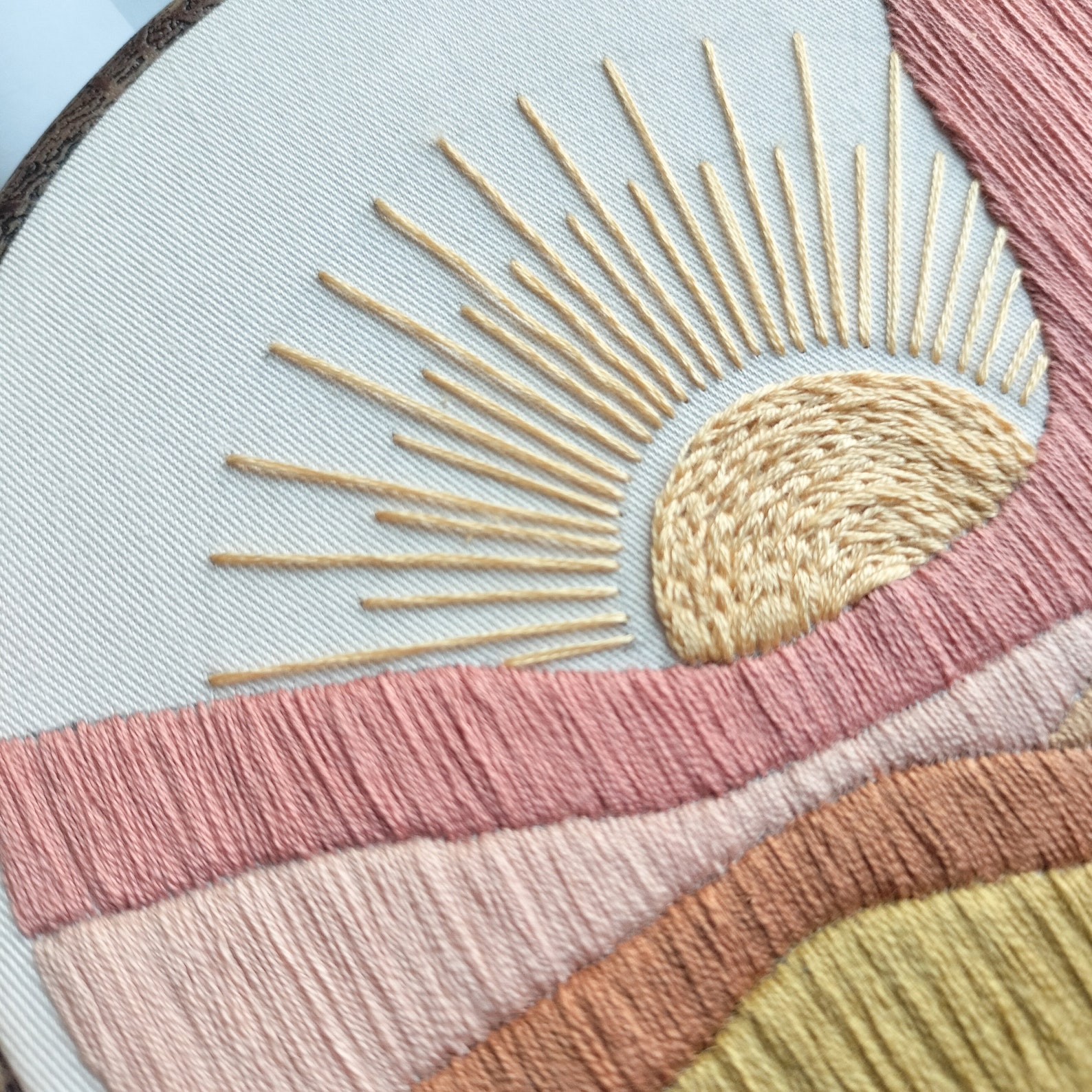 Embroidery Kit Mountains Sunrise Beginner Easy, Modern, Fuunny + Video ...