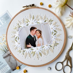 Embroidery KIT Romantic Flower Frame for Beginner, Modern + Video ...