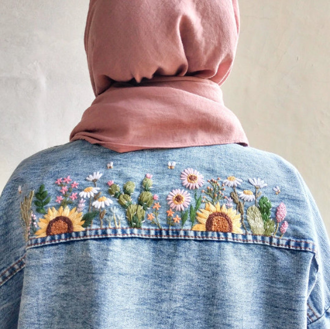 Floral Embroidery Pattern for Jeans Jacket PDF Pattern - Etsy