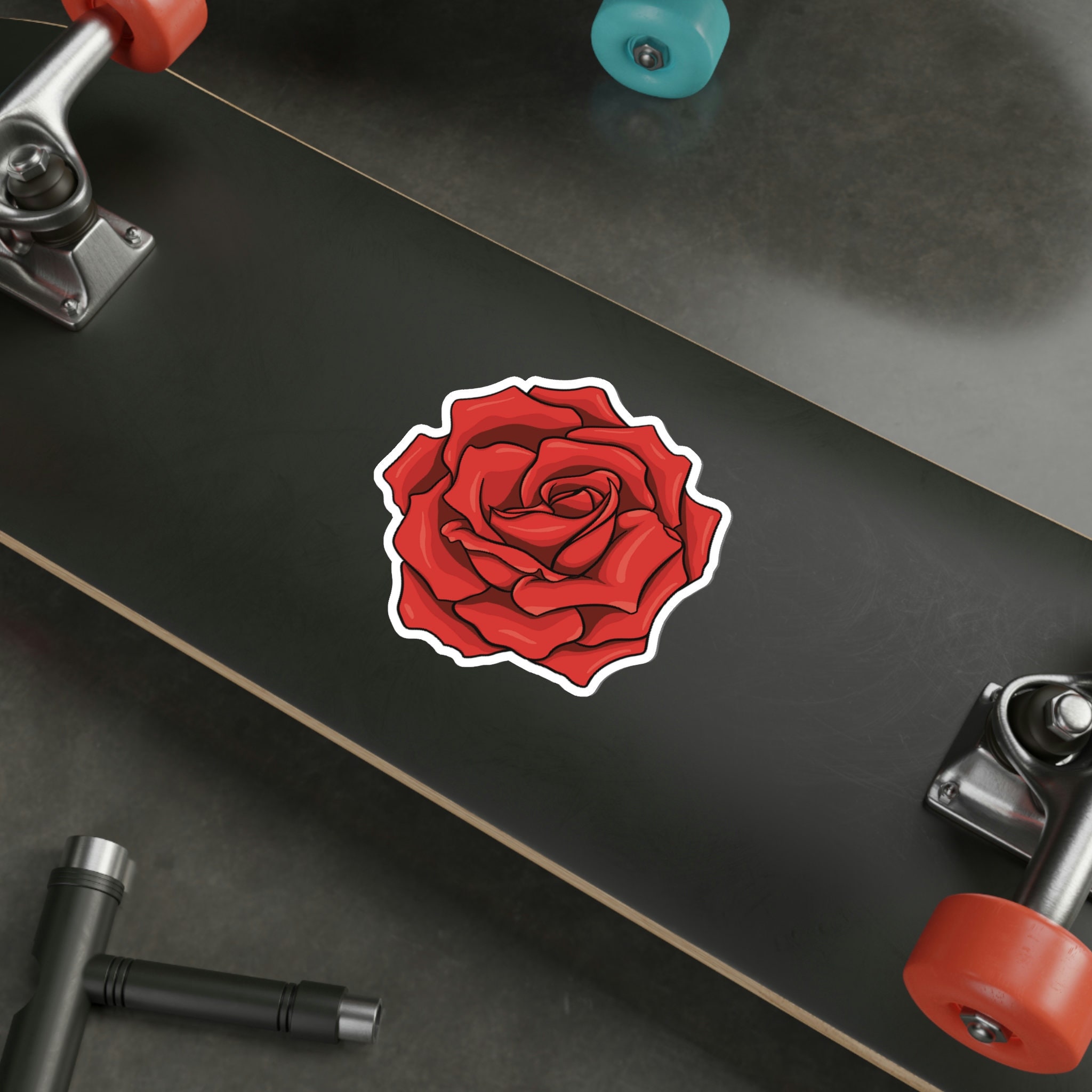 Rose Sticker Red - Etsy