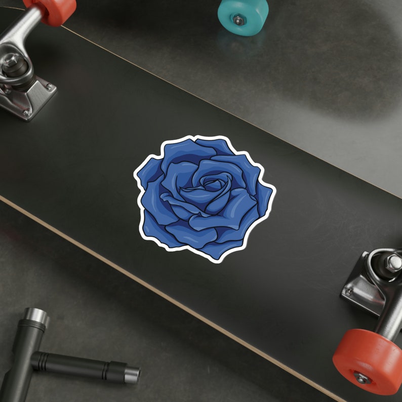 Rose Sticker Blue - Etsy