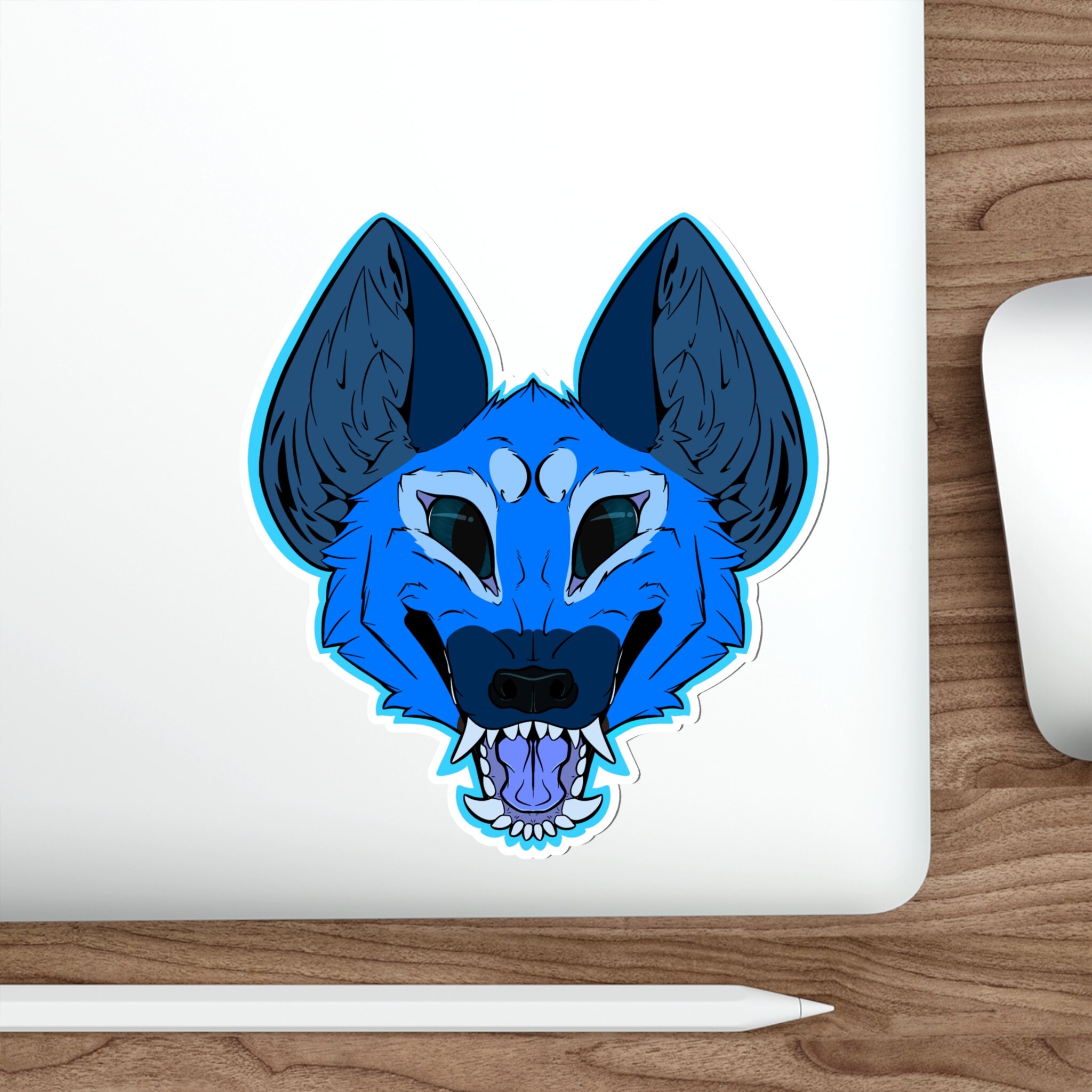 Hyena Sticker Blue - Etsy