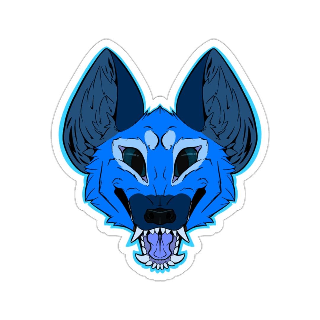 Hyena Sticker Blue - Etsy