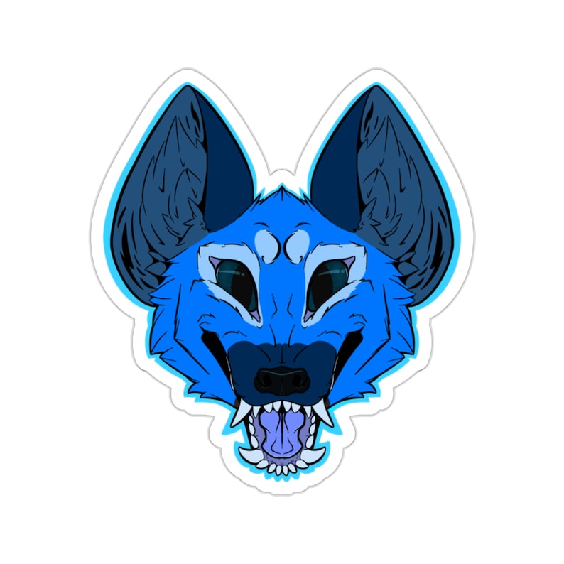Hyena Sticker Blue - Etsy