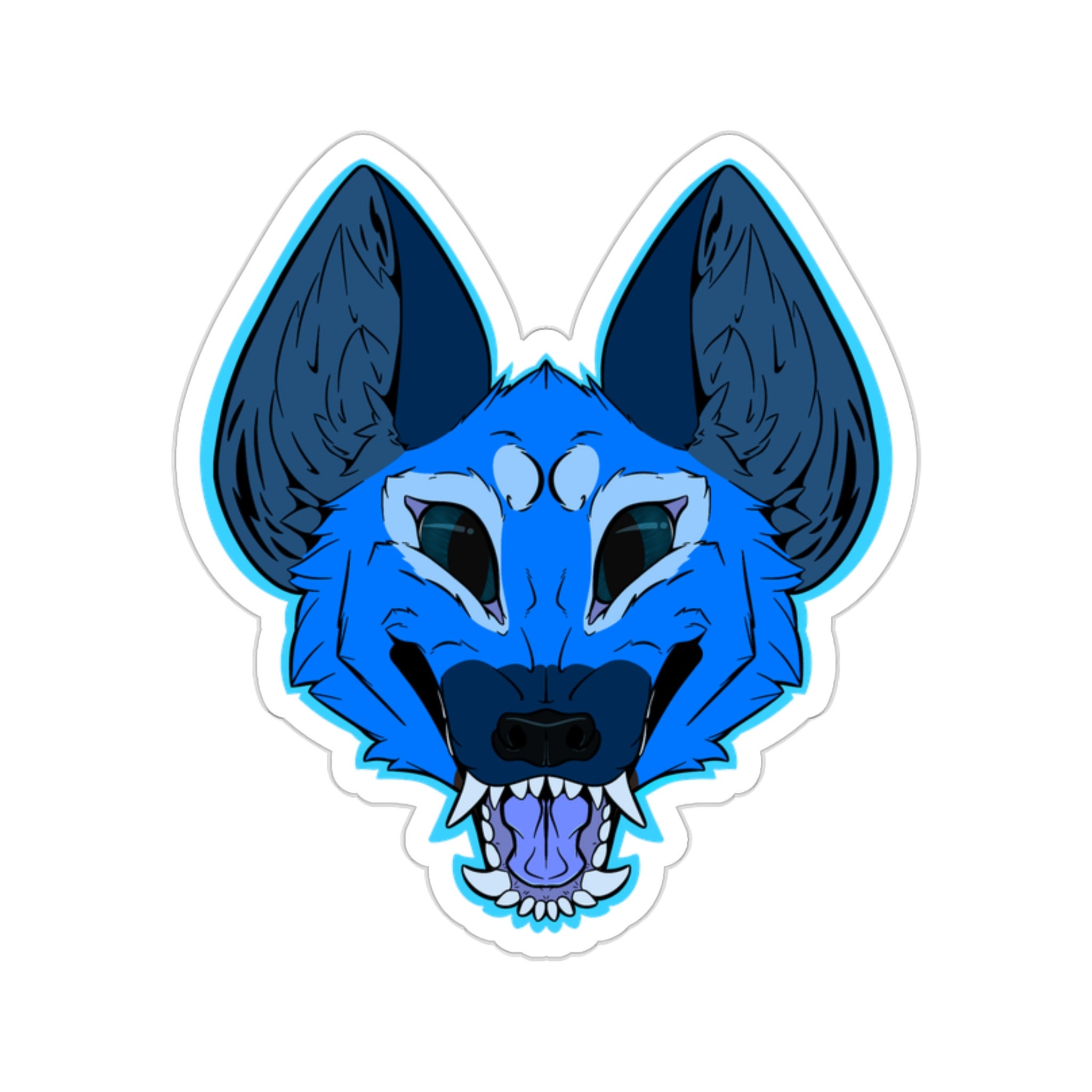 Hyena Sticker Blue - Etsy