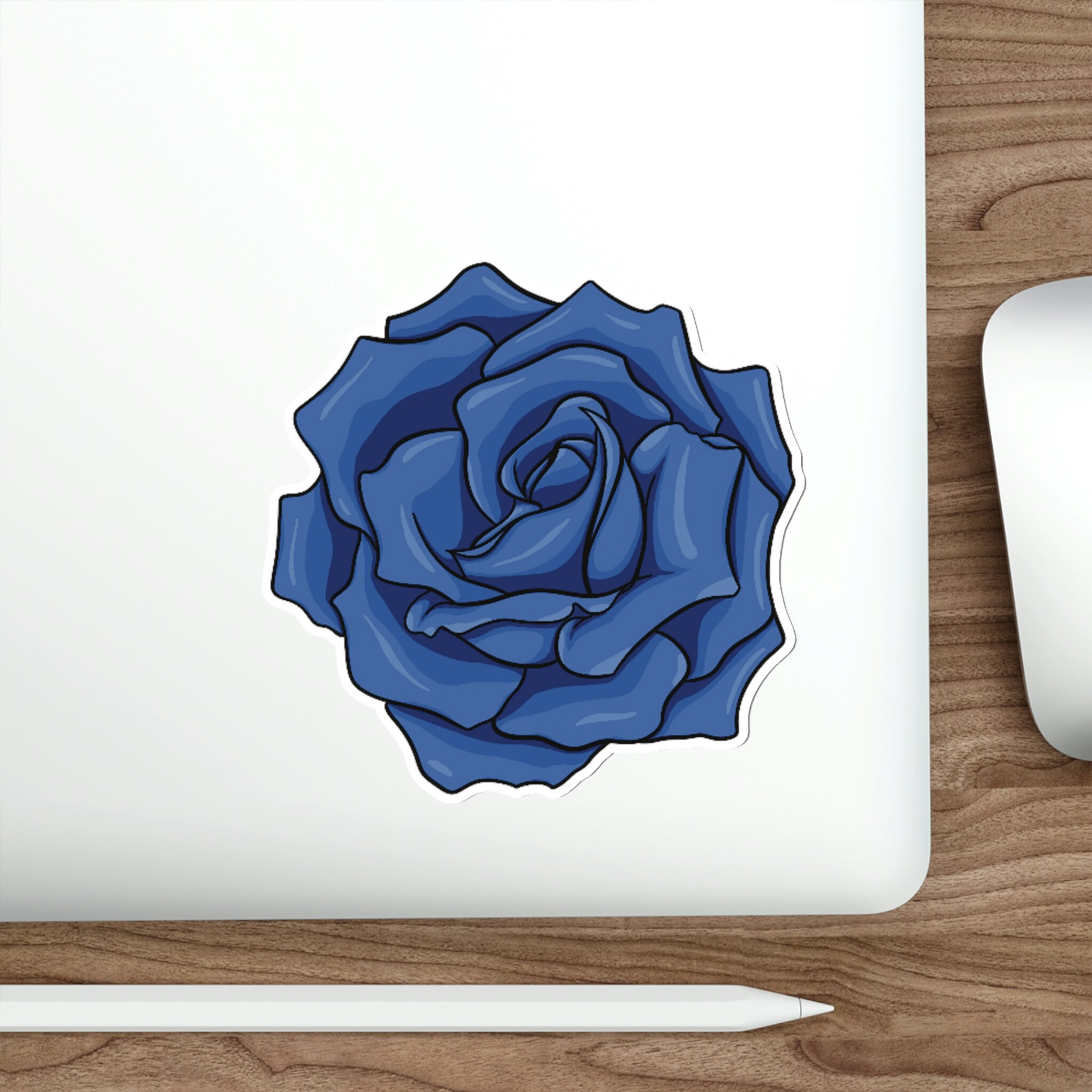 Rose Sticker Blue - Etsy