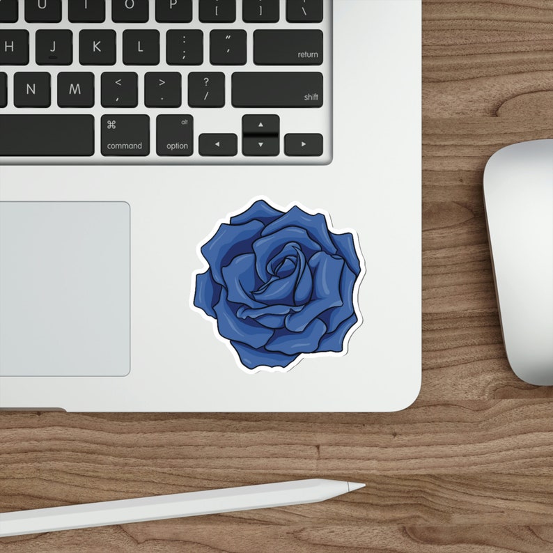 Rose Sticker Blue - Etsy