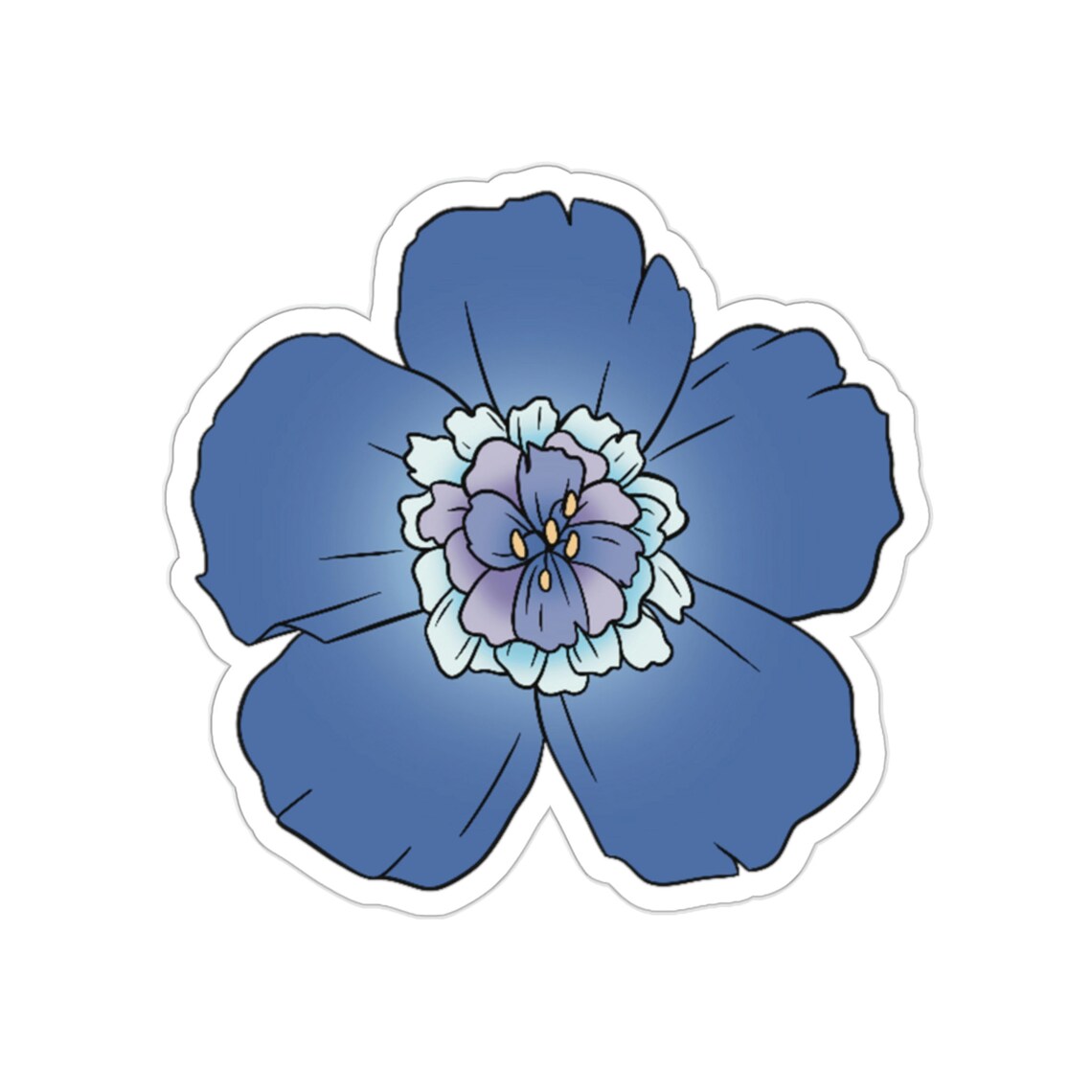 Flower Sticker Blue - Etsy