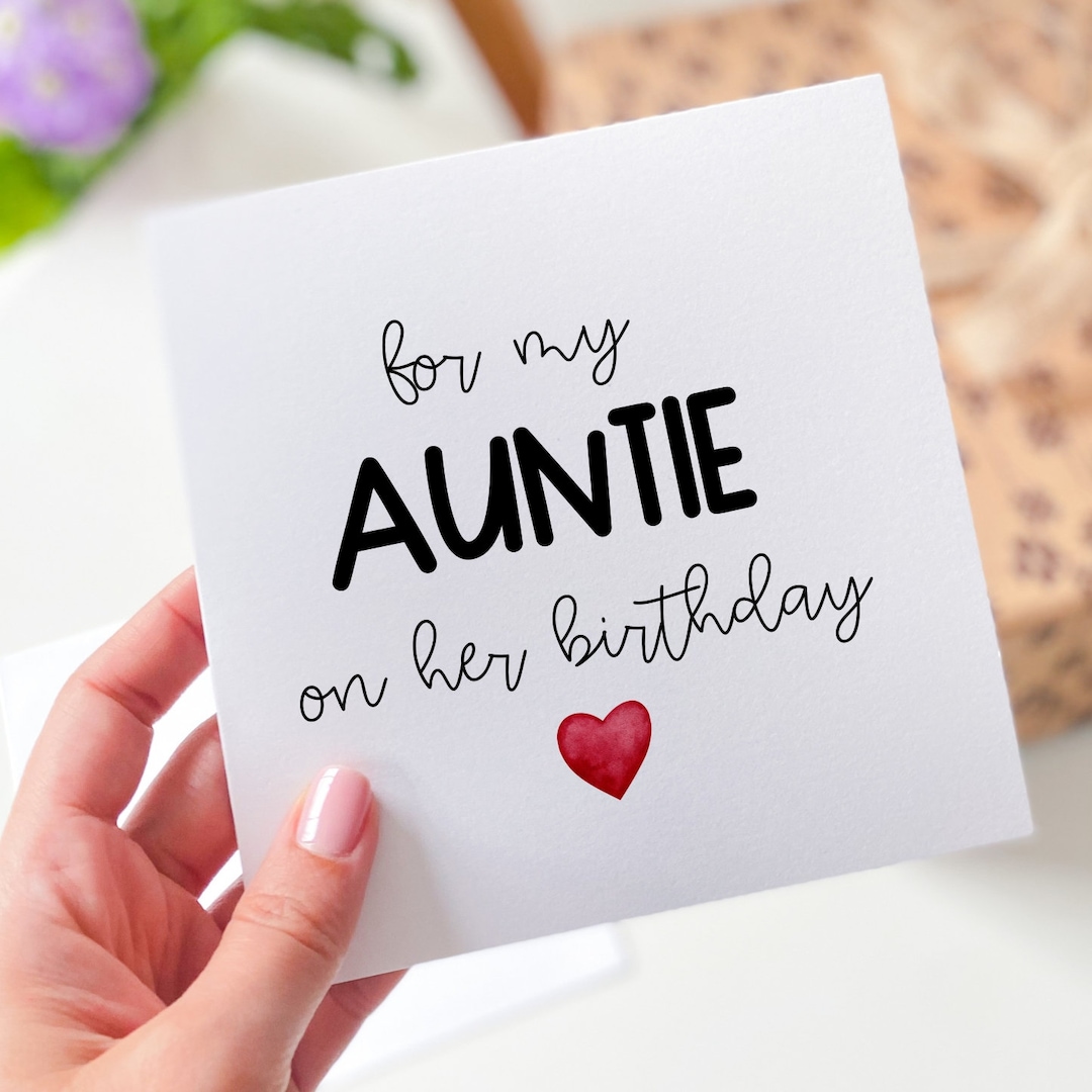 Card for Auntie Happy Birthday Card for Auntie's Birthday Greeting ...