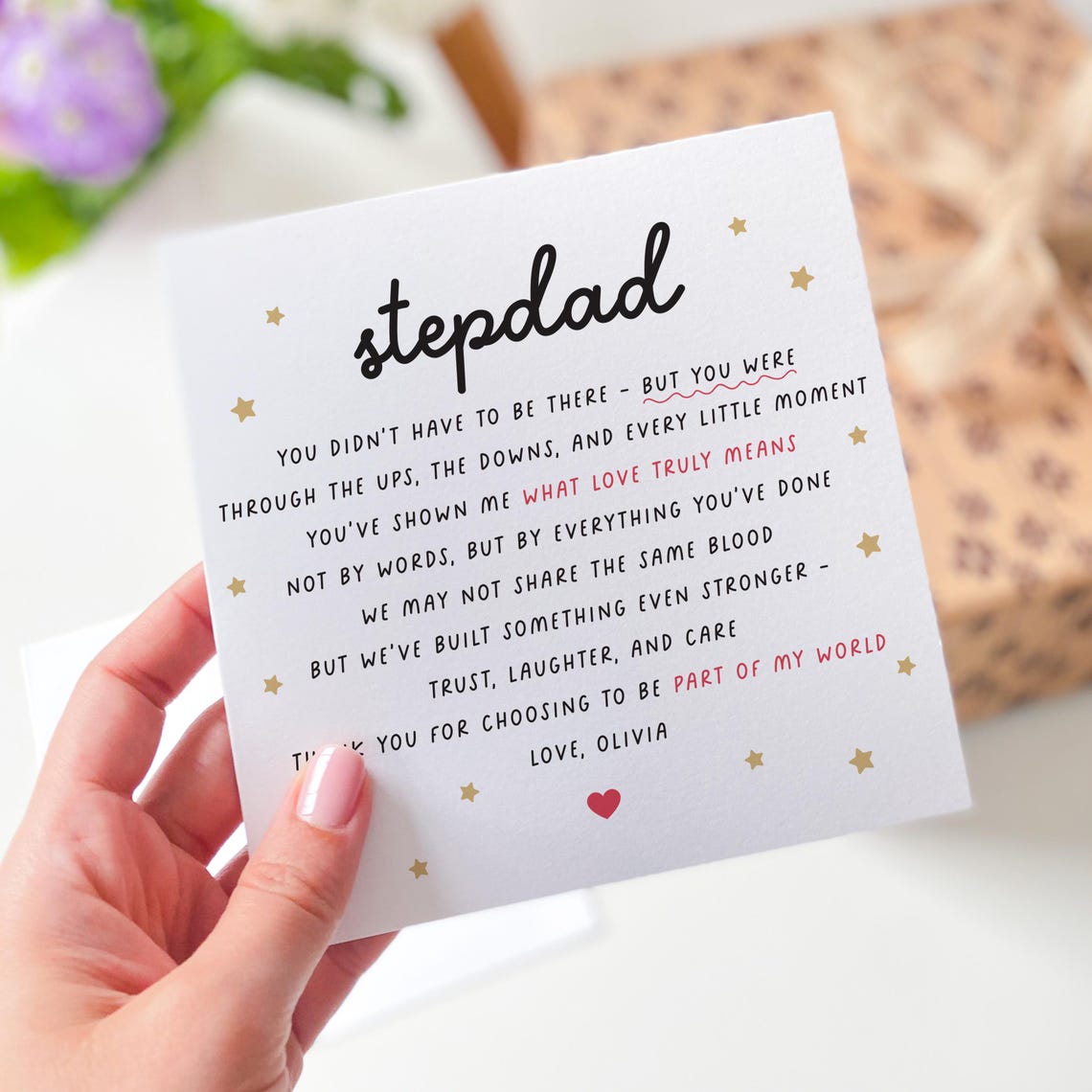 Card for Stepdad Father's Day Stepdad's Birthday Thank You Card ...